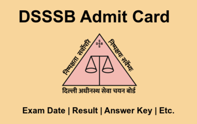 DSSSB 01 Nov to 15 Dec 2025 Admit Card @dsssb.delhi.gov.in