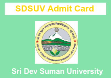 SDSUV Admit Card 2026 Sri Dev Suman University (sdsuv.ac.in)