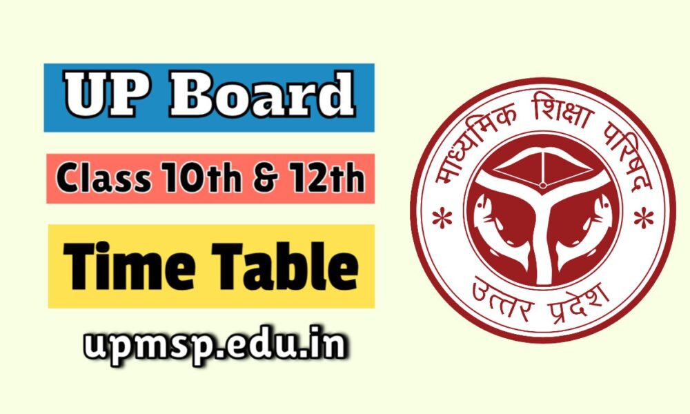 UP Board Time Table 2026 OUT Class 10th & 12th Exam Date